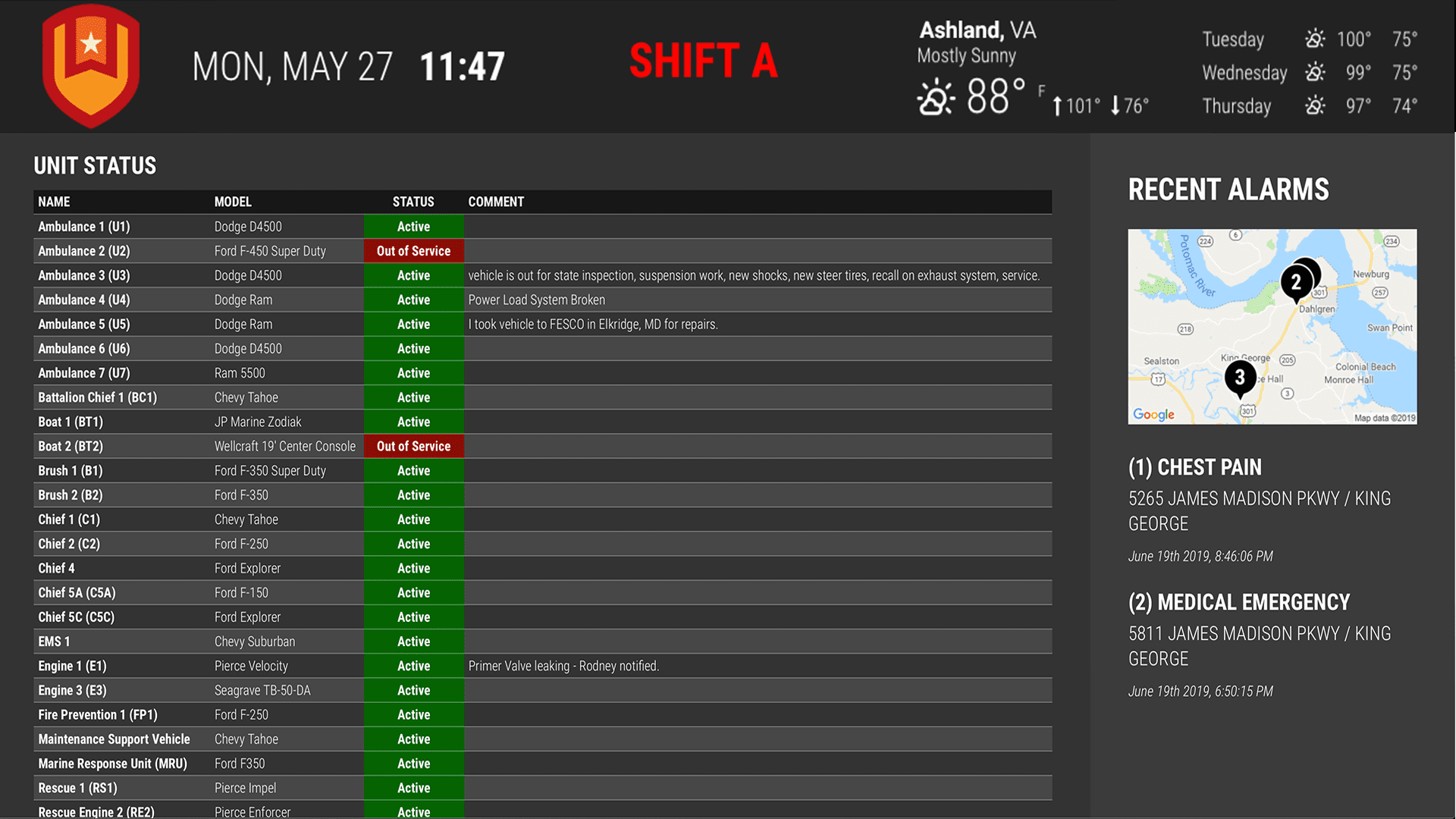 Fleetio - Fleet Status and Info - First Arriving Dashboards