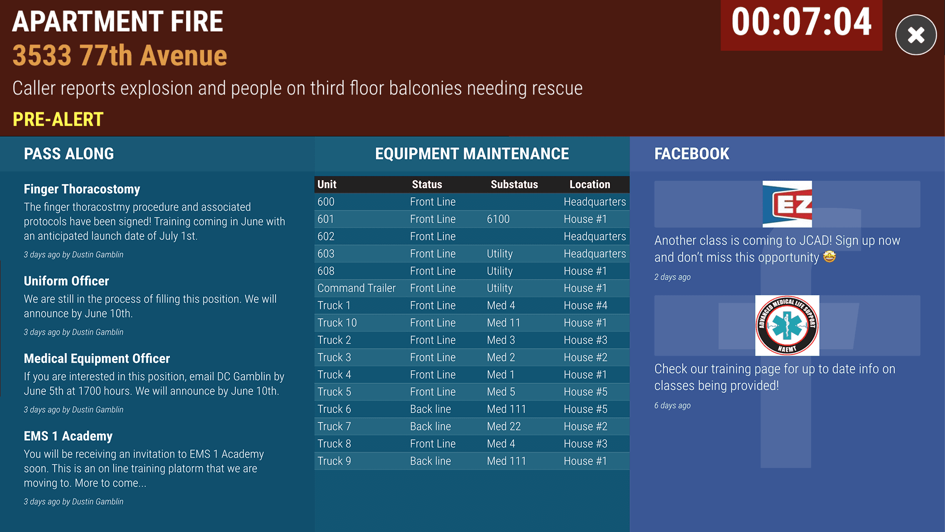 First arriving dashboard - mapsjord
