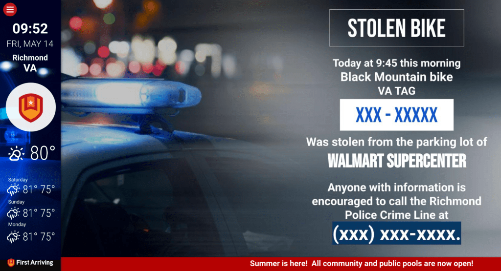 Digital Signage - Law Enforcement & Police Department Dashboards