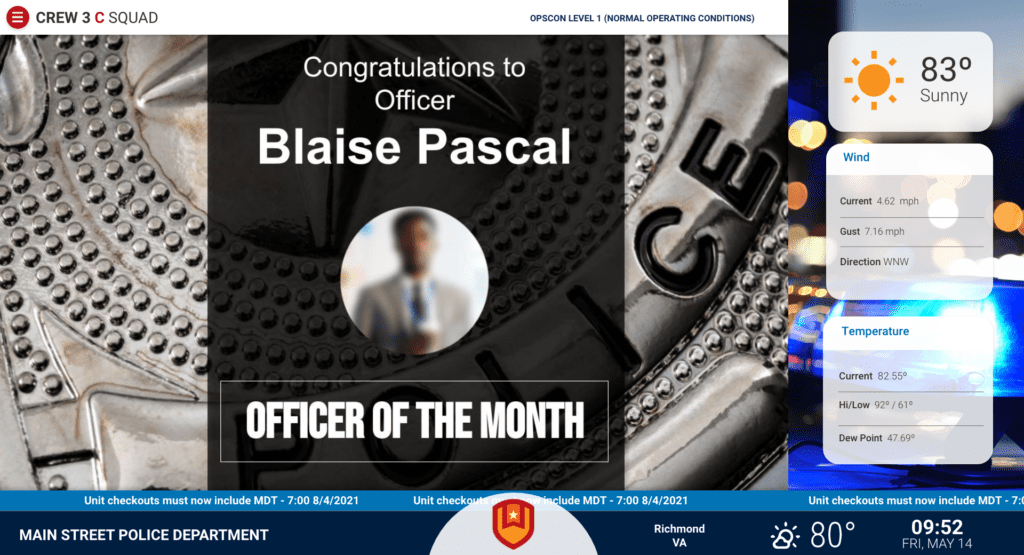 Digital Signage - Law Enforcement & Police Department Dashboards