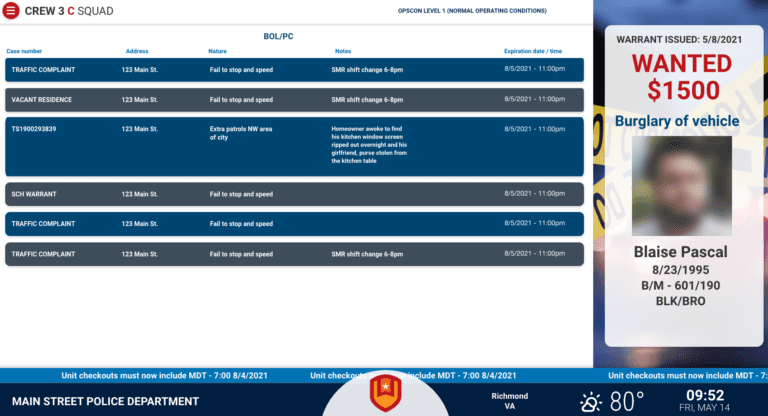 Digital Signage - Law Enforcement & Police Department Dashboards