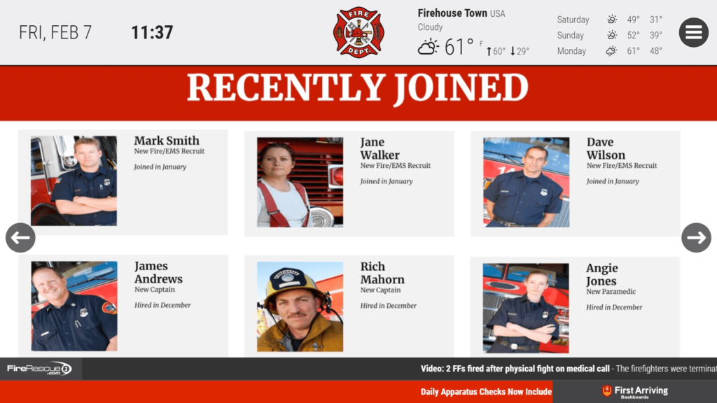 Digital Signage & Dashboards for Fire Departments & EMS - First Arriving