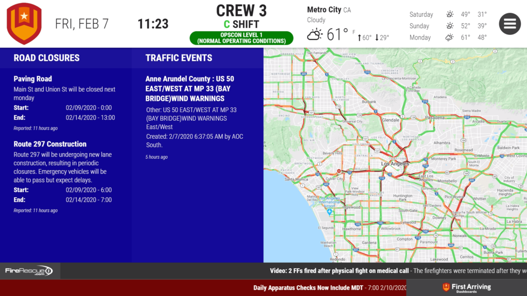 Digital Signage & Dashboards for Fire Departments & EMS - First Arriving