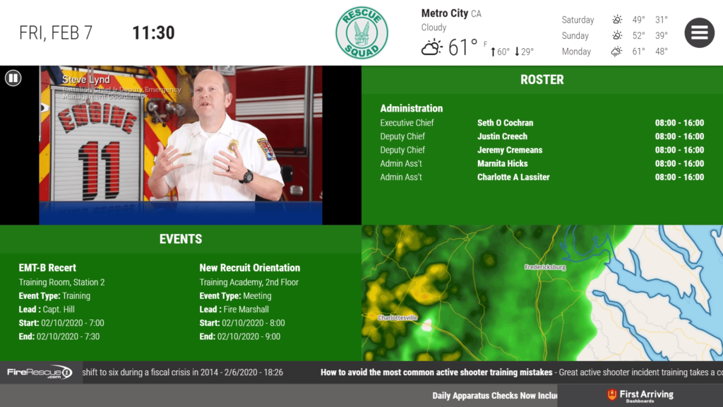 Digital Signage & Dashboards for Fire Departments & EMS - First Arriving