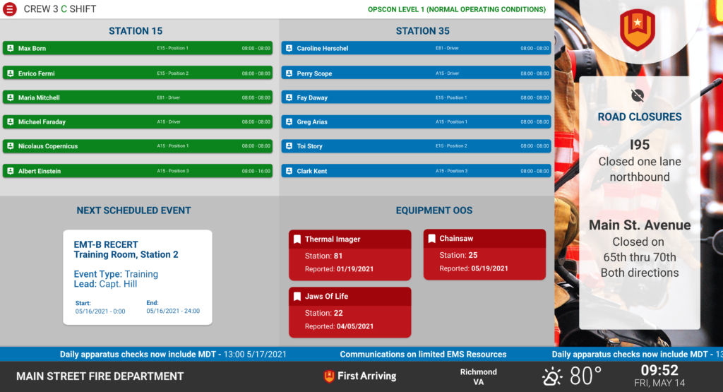 Digital Signage & Dashboards for Fire Departments & EMS - First Arriving