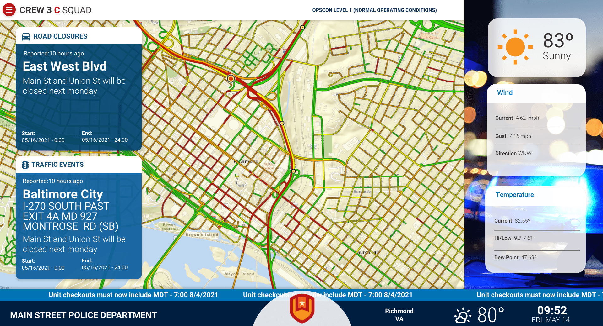 Digital Signage & Dashboards for Law Enforcement - First Arriving