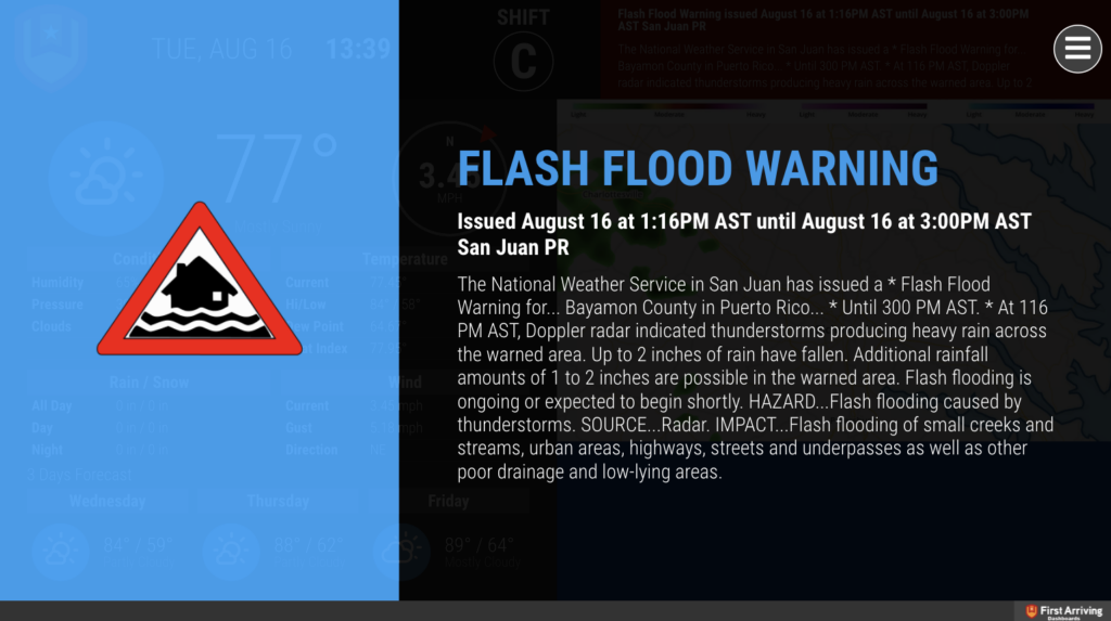 IPAWS - First Arriving Dashboards