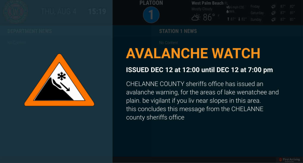 IPAWS - First Arriving Dashboards